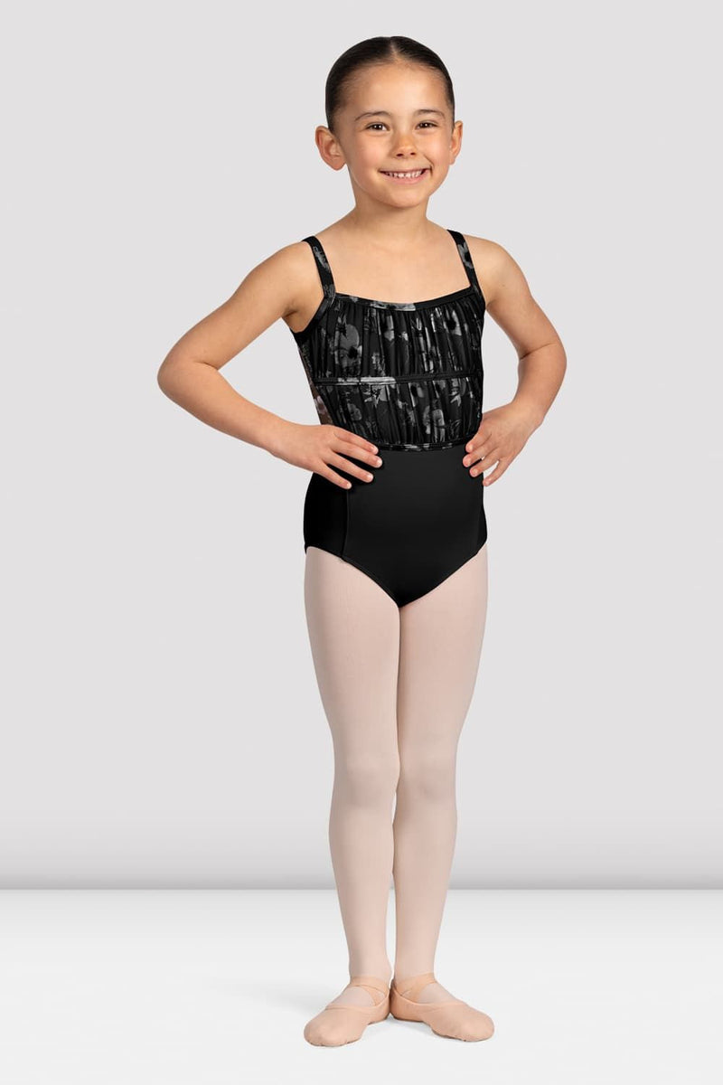 Leotardo con espalda de malla floral Brooke para niña, negro – BLOCH ...